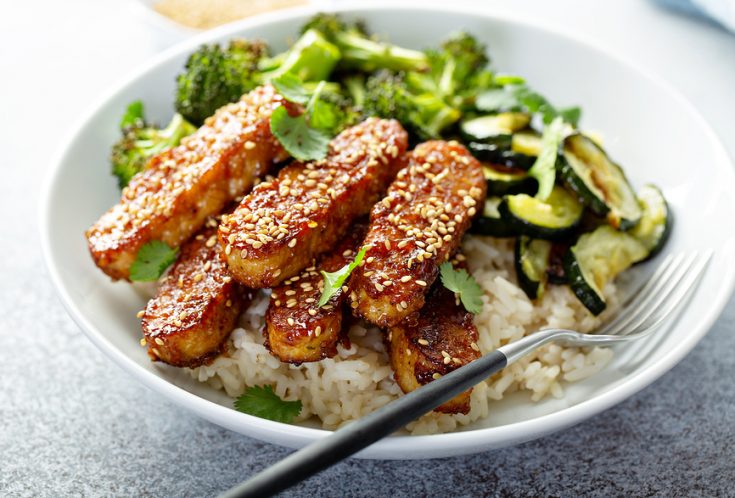 Sweet and Savory Tempeh Strips (Homemade Tempeh Bacon)