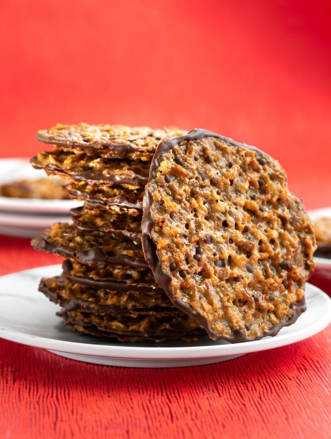 Vegan Lace Florentine Cookies - The Vegan Atlas