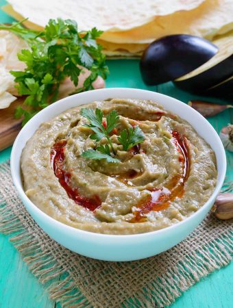 Baba Ghanoush (Middle Eastern Roasted Eggplant Dip) - The Vegan Atlas