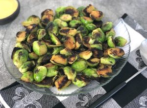 Crispy Brussels Sprouts with Agave-Mustard Sauce - The Vegan Atlas
