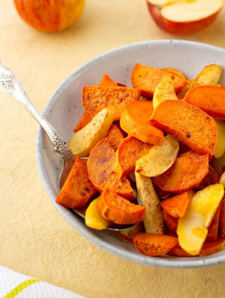 Maple Roasted Sweet Potatoes and Apples - The Vegan Atlas