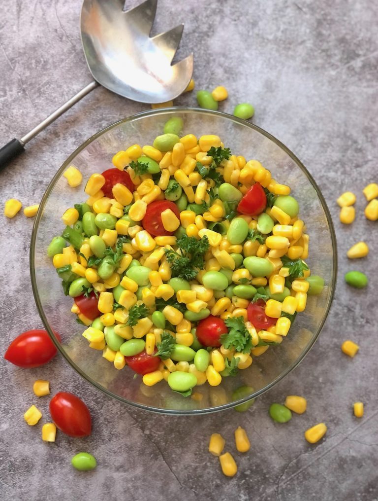 Succotash-Style Corn and Edamame Salad - The Vegan Atlas
