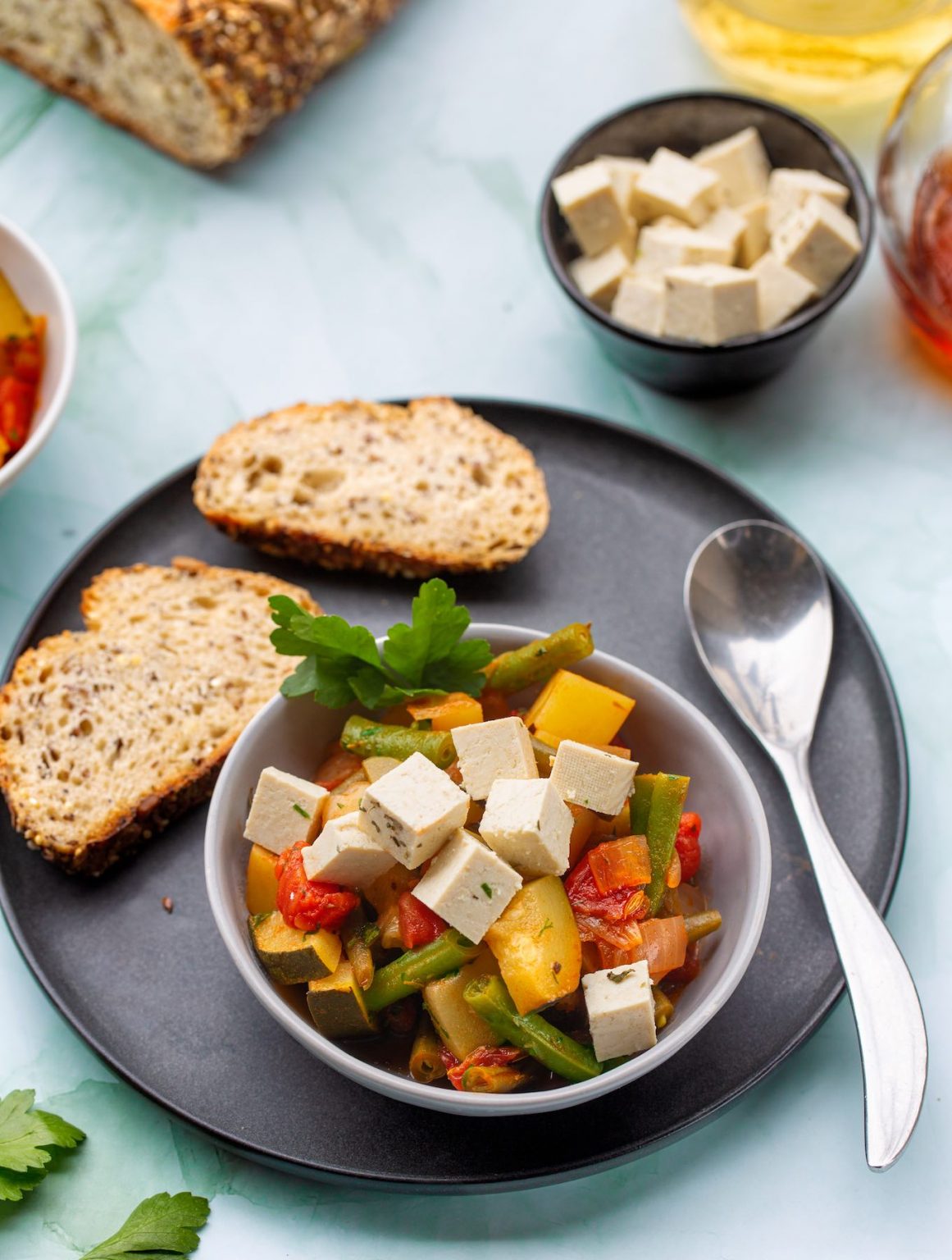 Greek Vegetable Stew with Tofu “Feta” - The Vegan Atlas