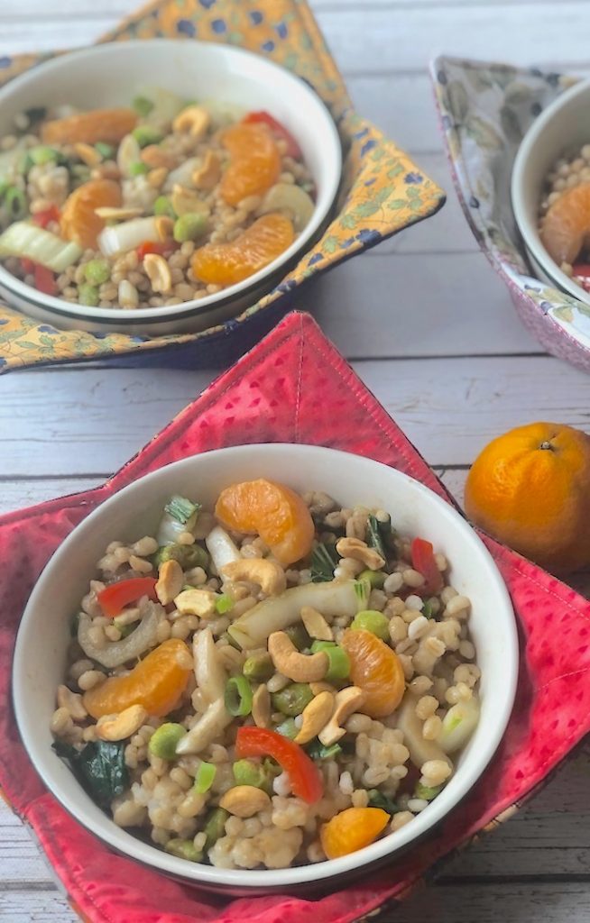 Spring Grain Bowls with Edamame, Bok Choy, and Oranges