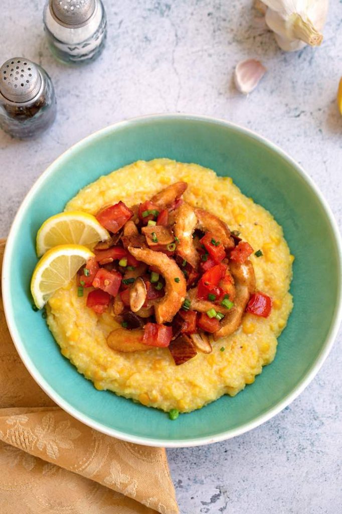 Vegan Shrimp and Grits (with a Plant-Based Bacon Option)