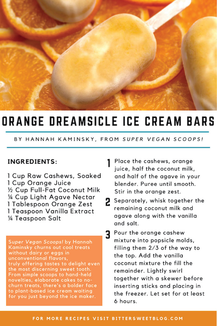 Dairy-Free Orange Dreamsicle Ice Cream Bars - The Vegan Atlas
