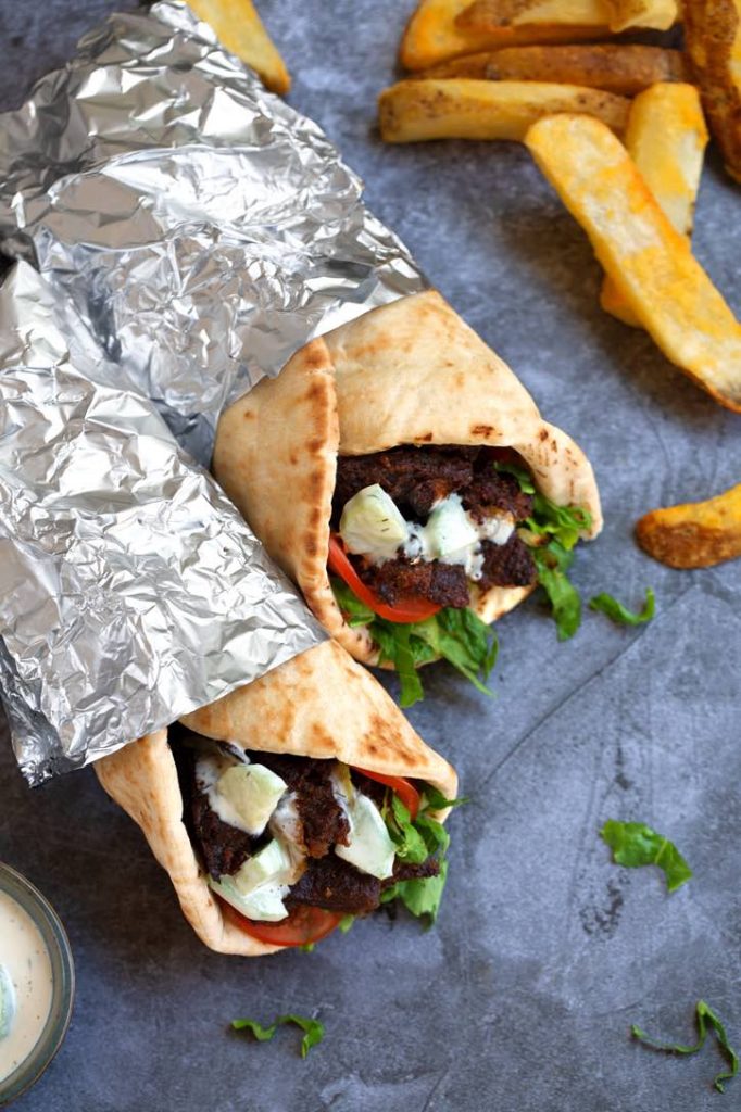 Easy Vegan Gyros (with beefy-style plant protein or seitan)