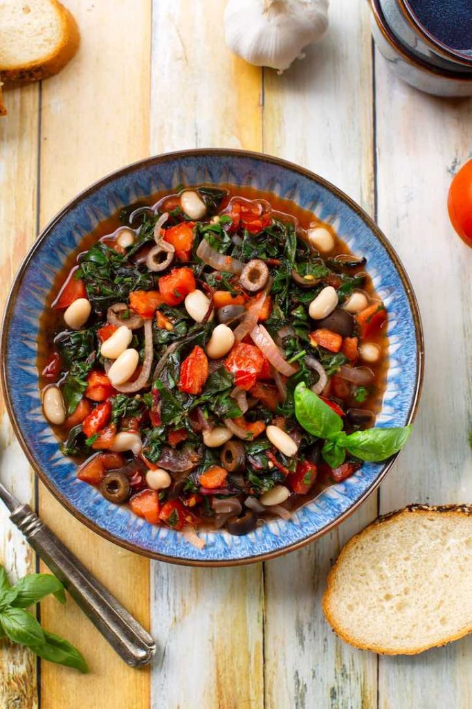 Italian-Style Braised Chard with Tomatoes - The Vegan Atlas
