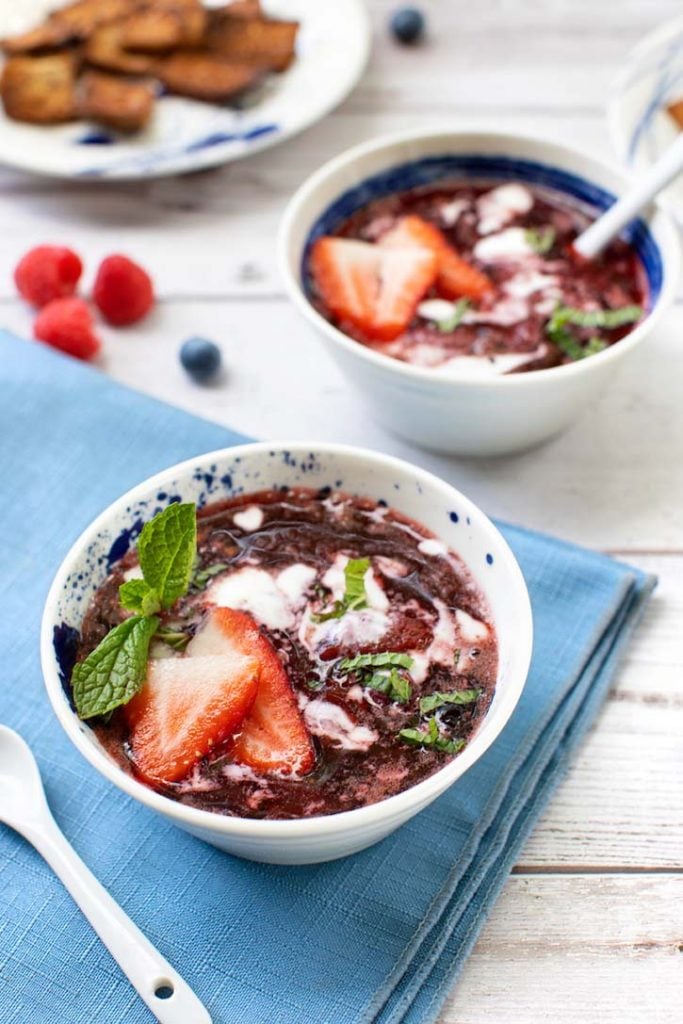 Cold Berry Soup (a medley of blueberries, strawberries, & raspberries)