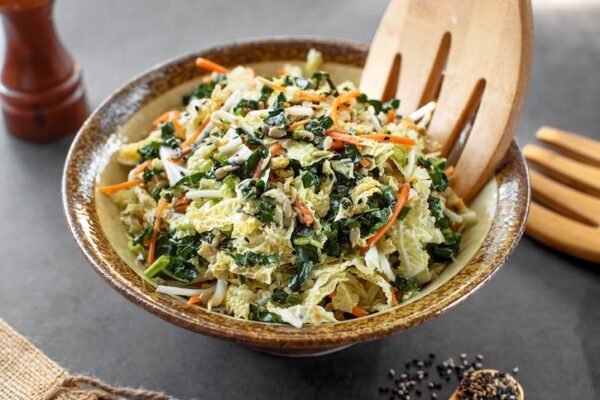 Sesame Kale and Napa Cabbage Slaw - The Vegan Atlas