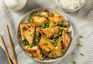 Teriyaki Tofu Triangles - The Vegan Atlas