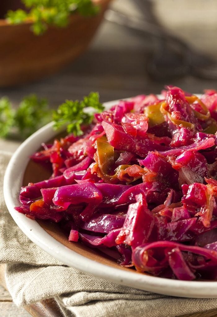 Braised Red Cabbage with Red Wine and Apple