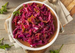 Braised Red Cabbage with Red Wine and Apple